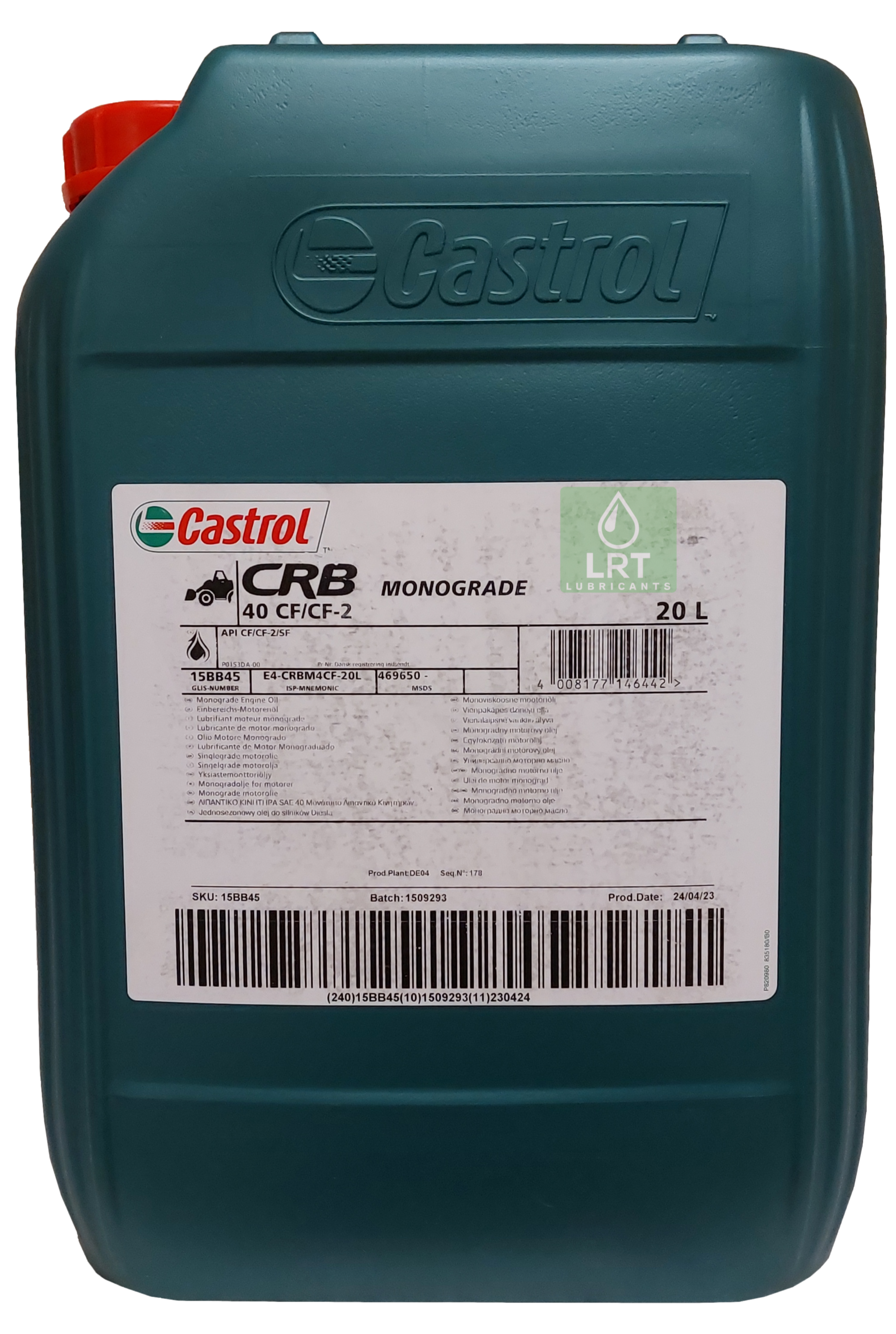 Castrol CRB 40 CF/CF-2 Monograde Engine Oil - 20 Litres | LRT ...