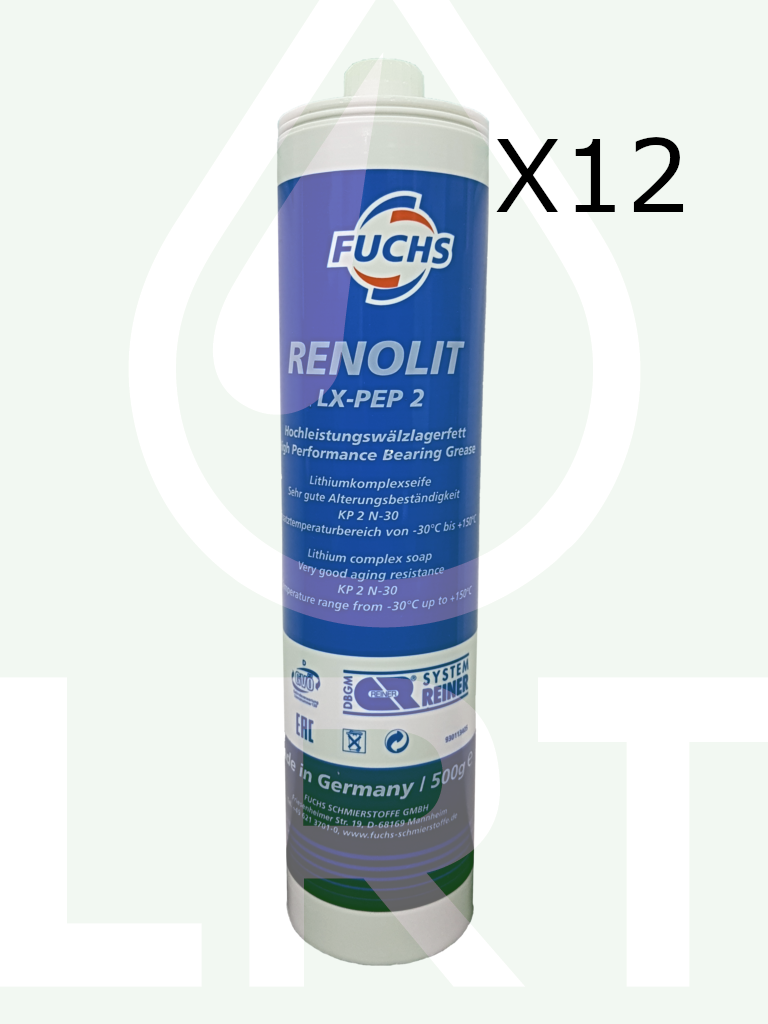 Fuchs Renolit LX-PEP 2 Green Grease - 500g Cartridges | LRT Lubricants Shop